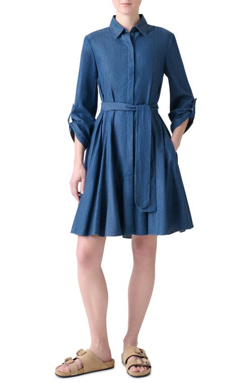 AKRIS Akris punto Belted Denim Shirt Dress
